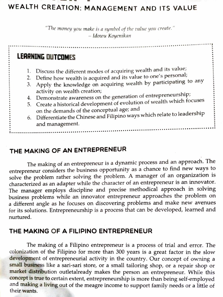 Wealth Creation Management And Its Value Pdf Economies Business