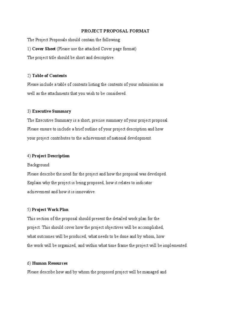 Project Proposal Format Guide | PDF