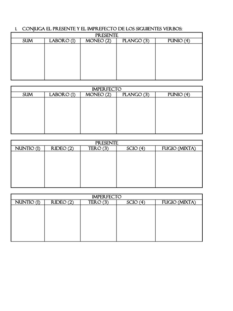 Conjugación de Verbos Latinos: Presente e Imperfecto | PDF