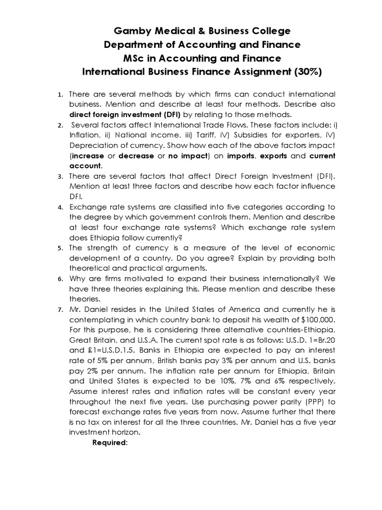 Assignment On IBF | PDF | Exchange Rate | Interest