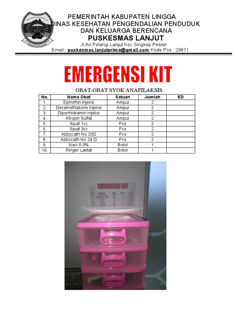 Daftar Obat Emergensi Kit | PDF