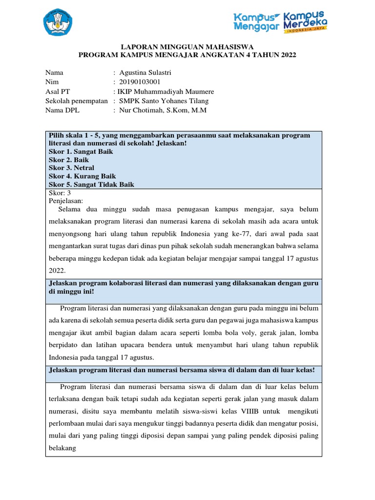Laporan Minggu Ke-2 | PDF