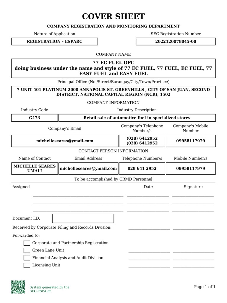 Cover Sheet | PDF | Service Industries | Computing