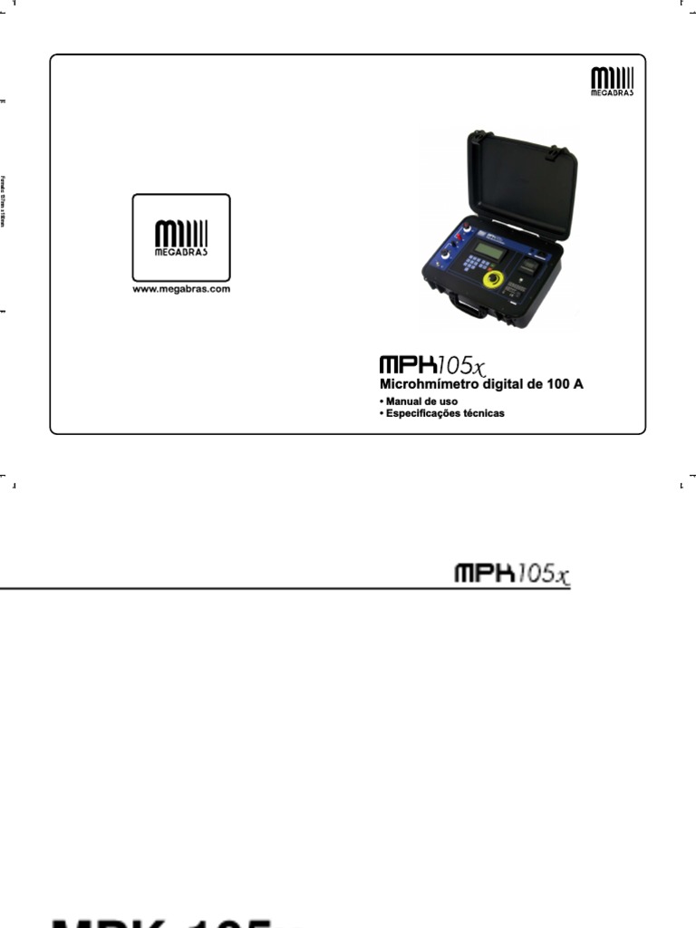 MANUAL MICRO-OHMIMETRO 100A MPK-105x MEGABRAS | PDF | Armazenamento de ...