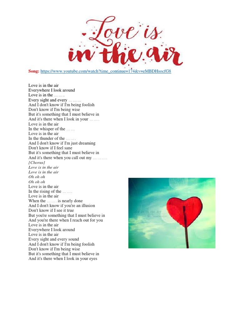 Love Is in the Air Lyrics Analysis | PDF