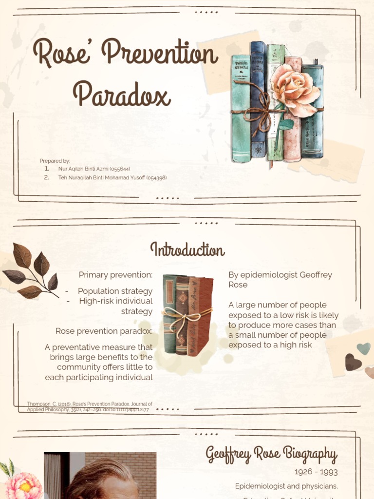 Rose Prevention Paradox (Presentation Slide) | PDF | Preventive ...