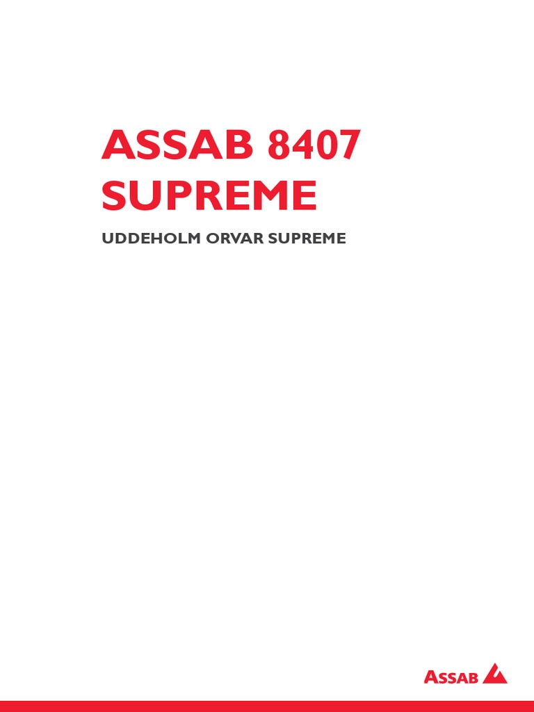 ASSAB 8407 Supreme-EN | PDF | Heat Treating | Alloy
