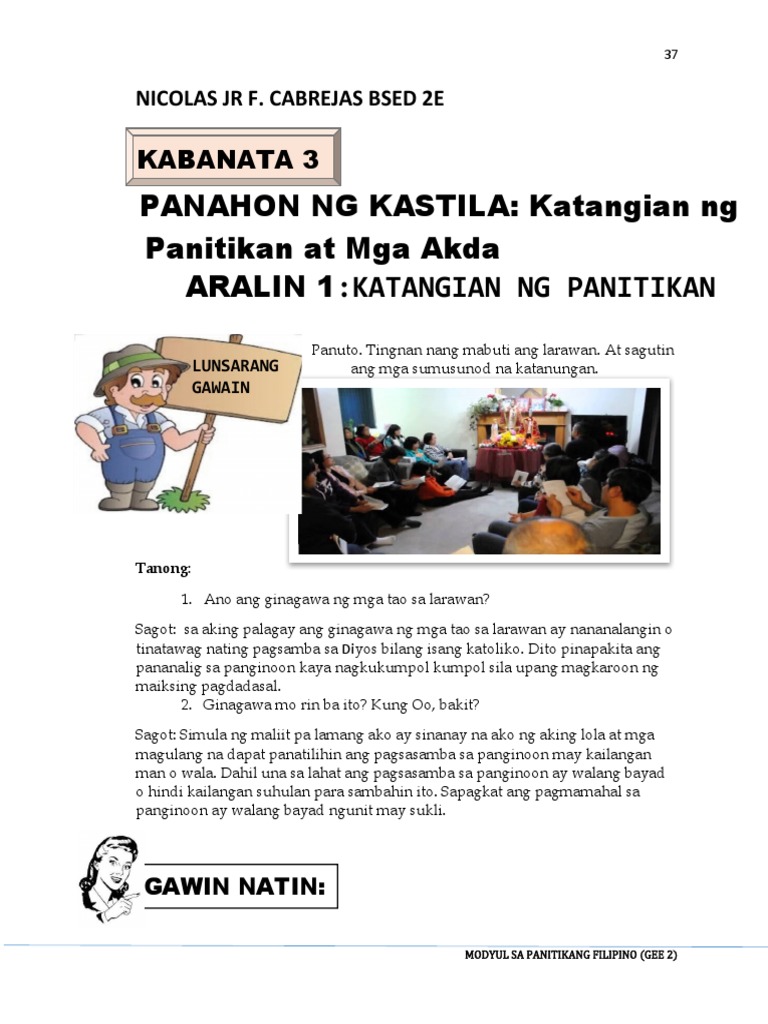 Gee 2 Kabanata 3 Bsed 2e | PDF