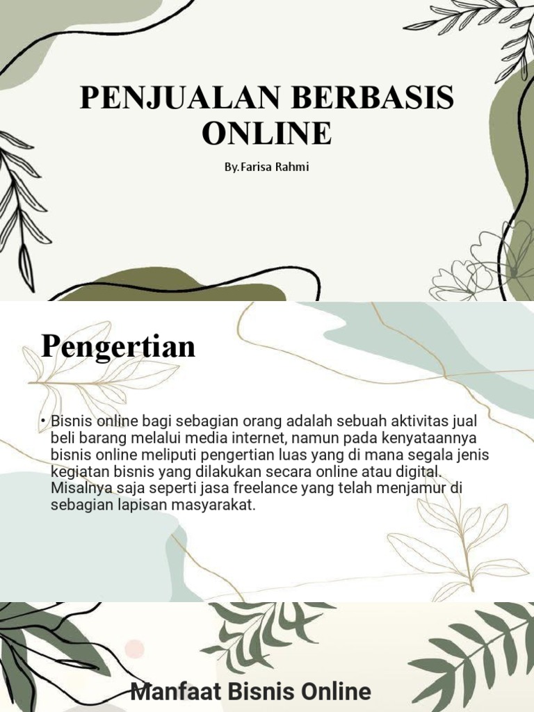 PENJUALAN BERBASIS ONLINE Farisa | PDF