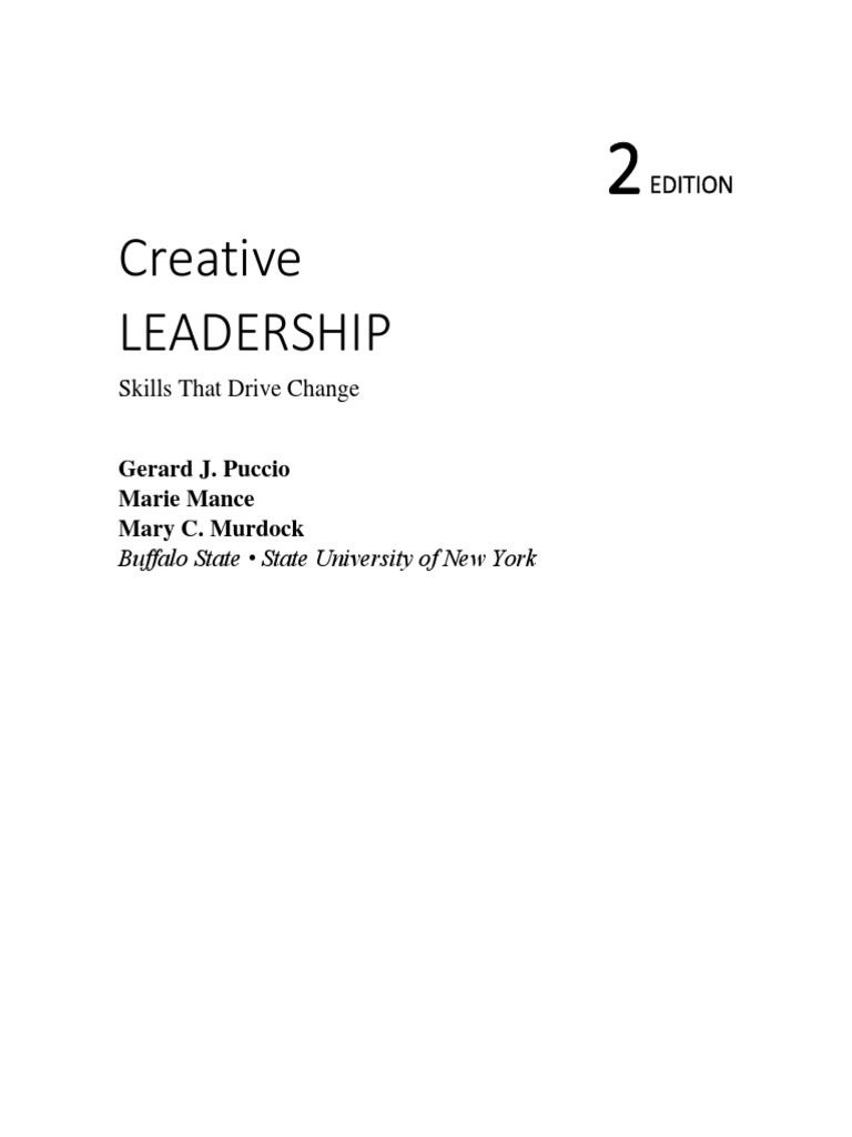 Libro Creative Leadership Puccio | PDF | Leadership | Creativity