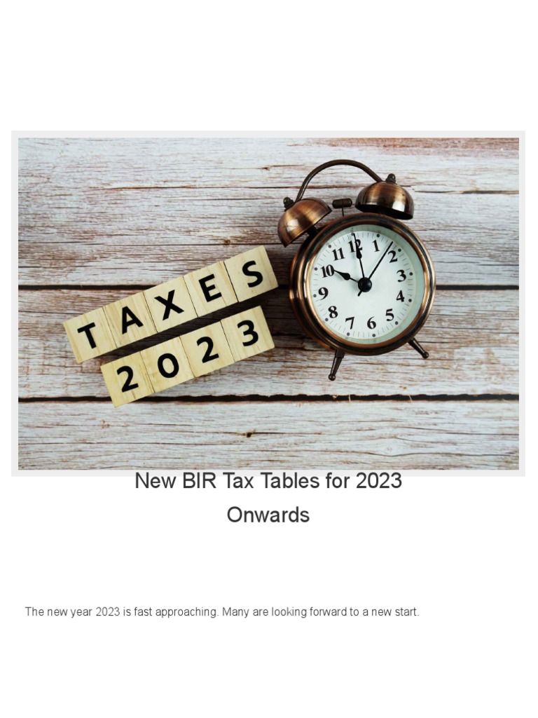 New BIR Tax Tables For 2023 Onwards | Download Free PDF | Payroll Tax ...