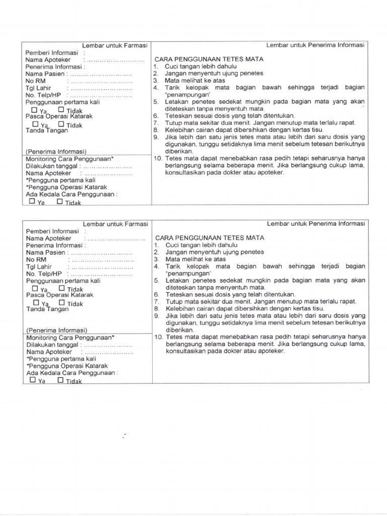 Lembar Edukasi Obat | PDF
