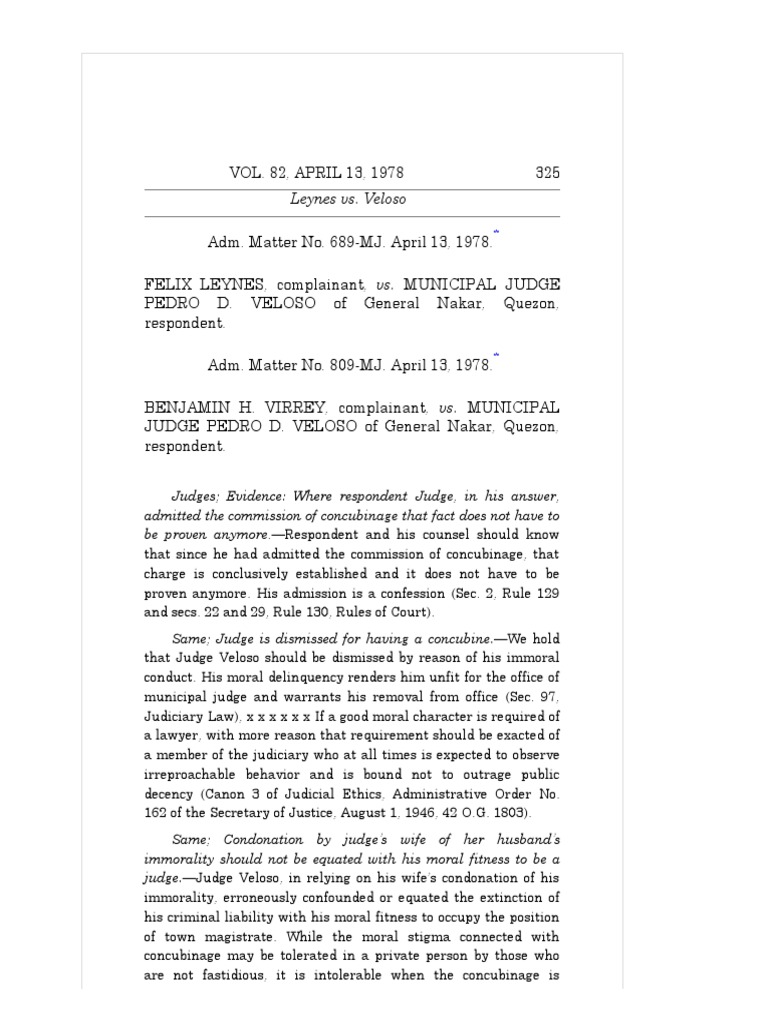 Leynes S Veloso | PDF | Judge | Judiciaries