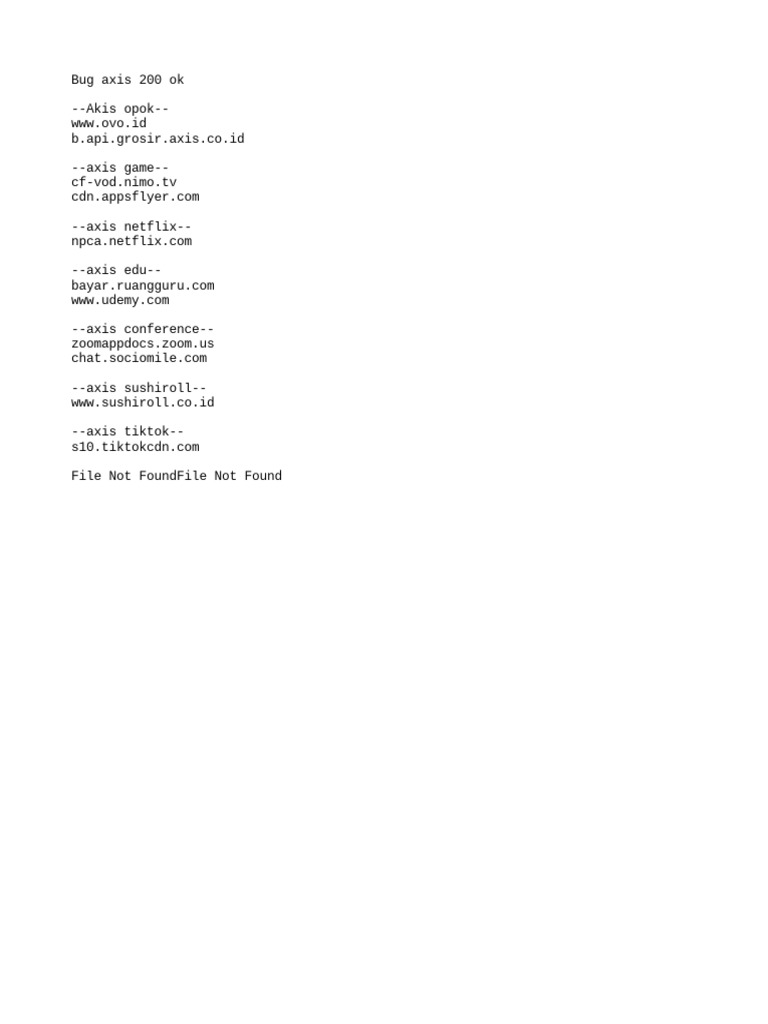 Bug Axis Terbaru 200 Ok (SFILE | PDF