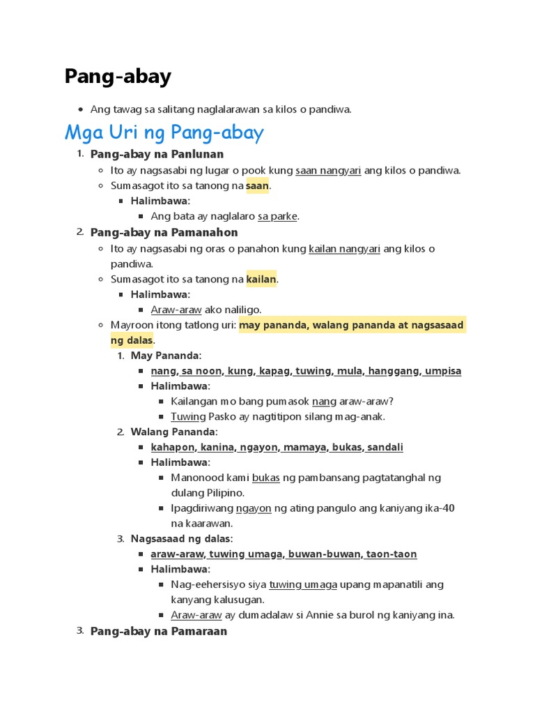 Pang Abay | PDF