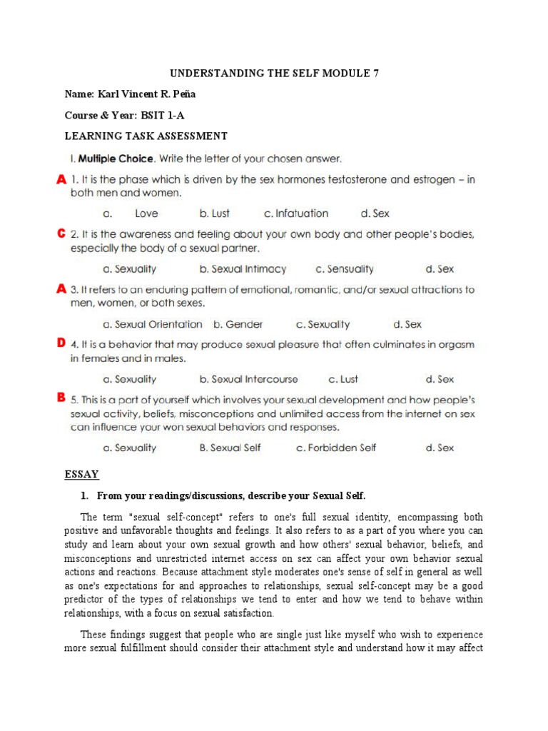 Understanding The Self Module 7 | PDF | Intimate Relationships | Self Concept