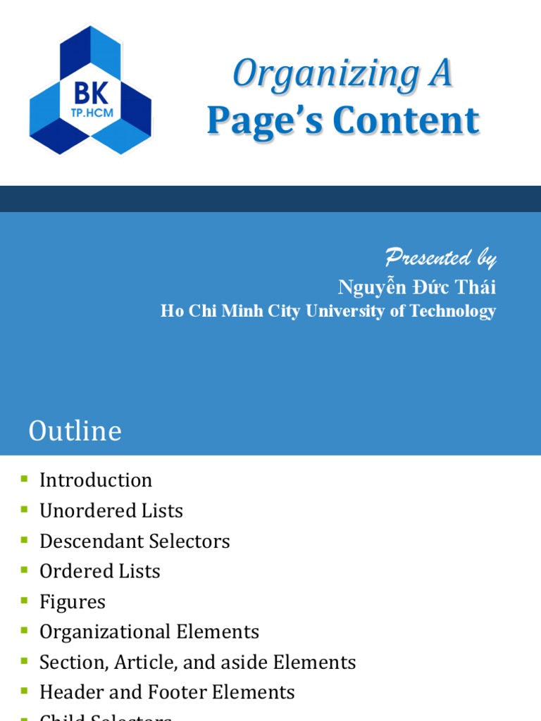 Organizing A Page Content | Download Free PDF | Html Element | World ...