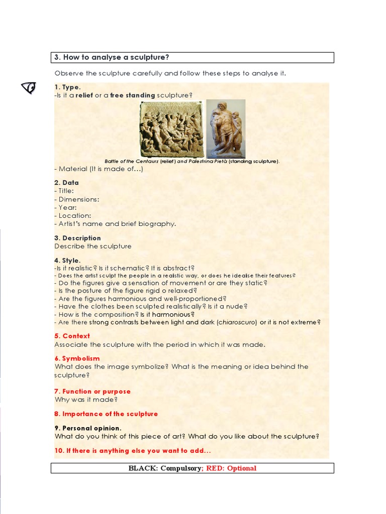 Sculpture Analysis Guide | PDF | Philosophy | Art