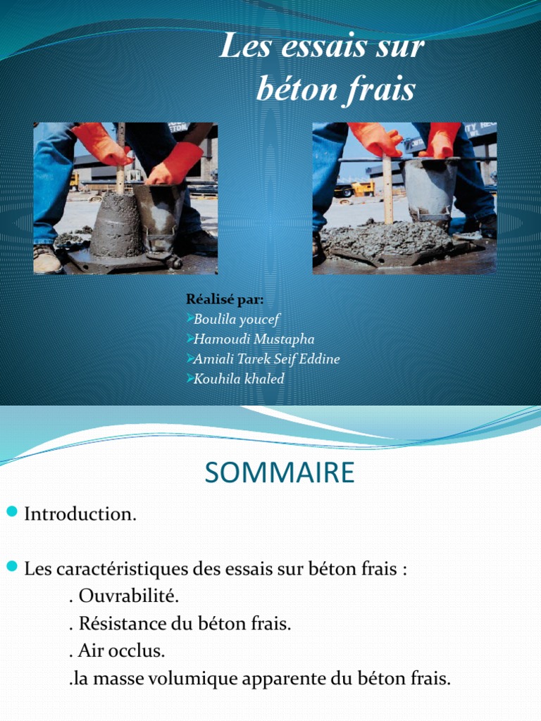 Les Essais Sur Béton Frais | PDF | Béton | Ingénierie civile