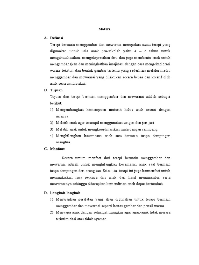 Materi Terapi Bermain | PDF | Karier & Perkembangan