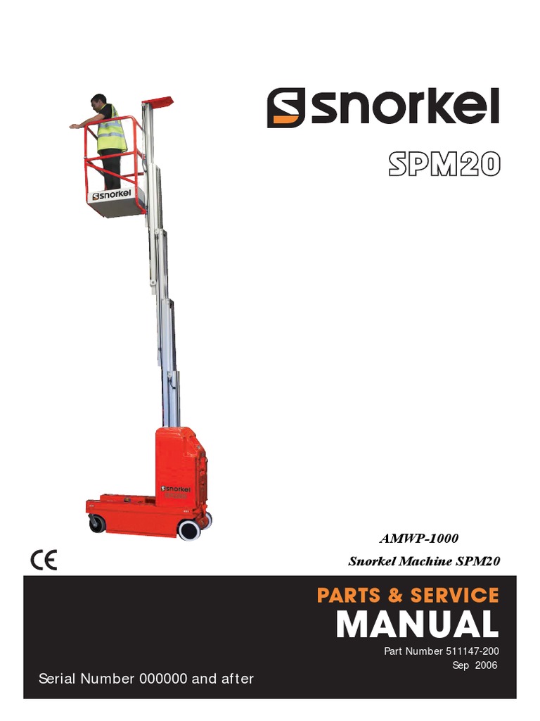 Snorkel Machine Parts & Service Manual | PDF | Screw | Components