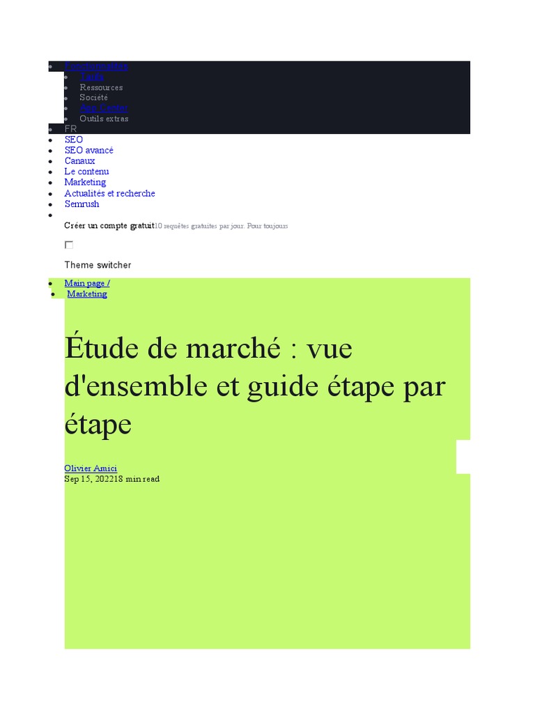 Guide complet de l'étude de marché | PDF | Commercialisation ...