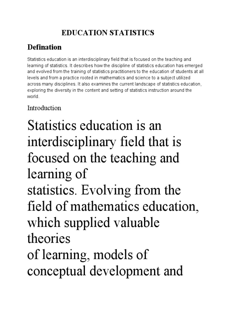 Education Statistics Assignment | PDF | Statistics | Cognitive Science