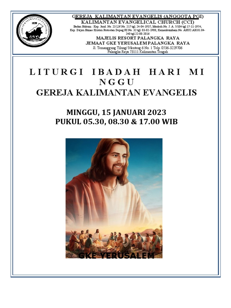 38] Liturgi Ibadah Minggu GKE Yerusalem | PDF