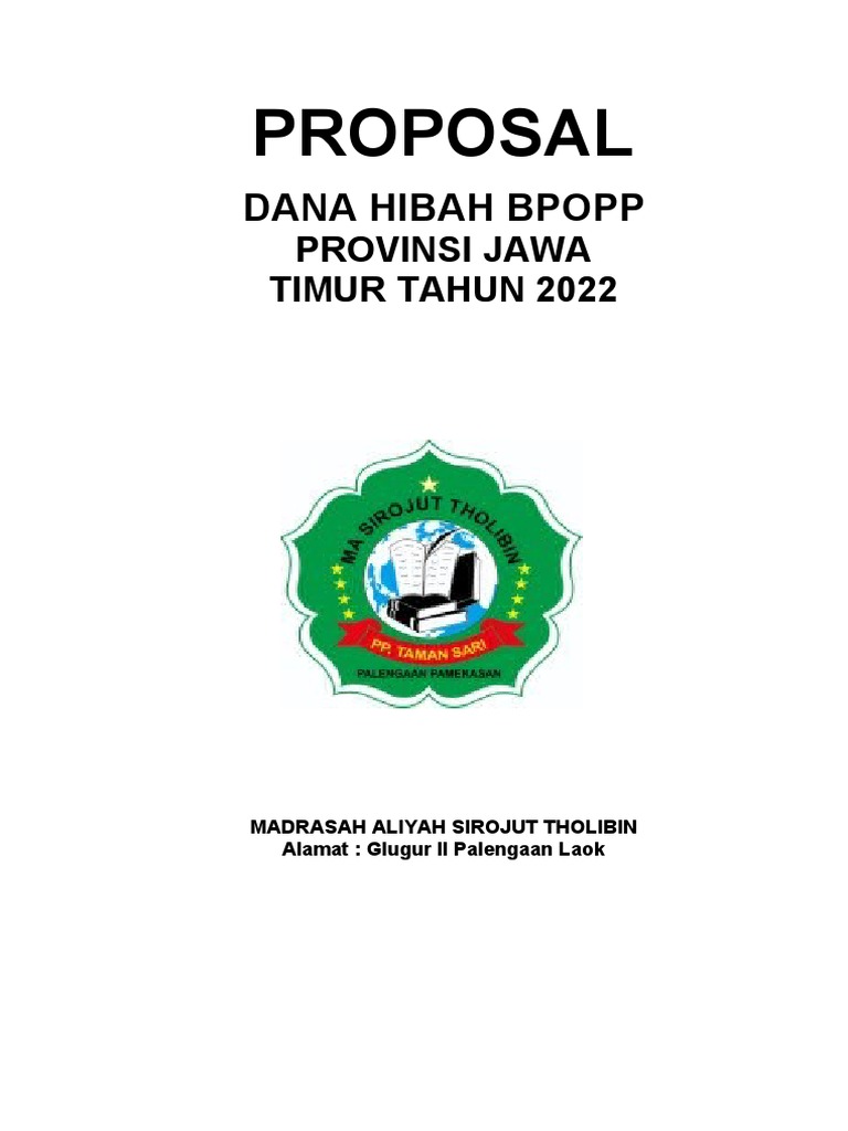Contoh Proposal BPOPP Jawa Timur Jenjang Madrasah Aliyah | PDF