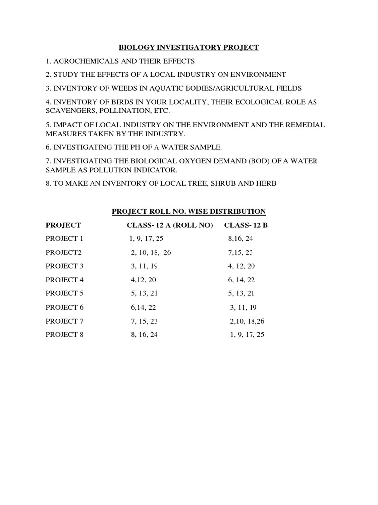 Biology Investigatory Project | PDF
