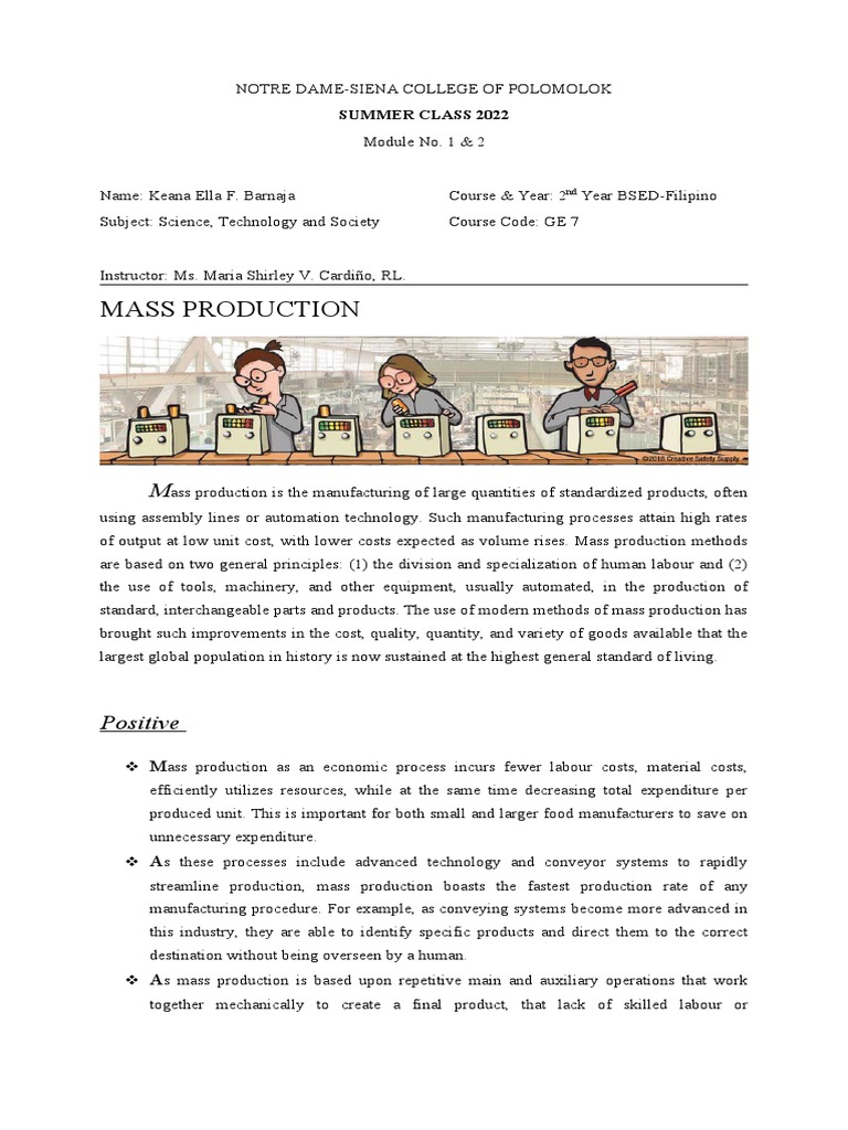 Mass Production | PDF | Mass Production | Automation
