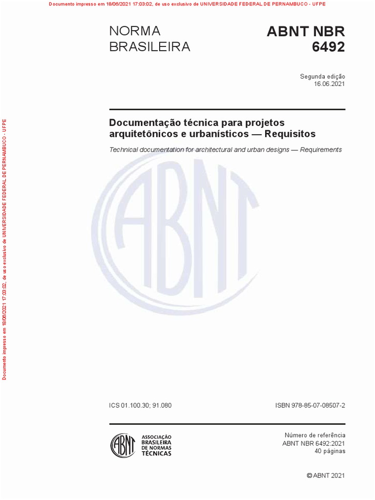 Abnt 6492 2021 - Norma de Projeto Arquitetonico | PDF