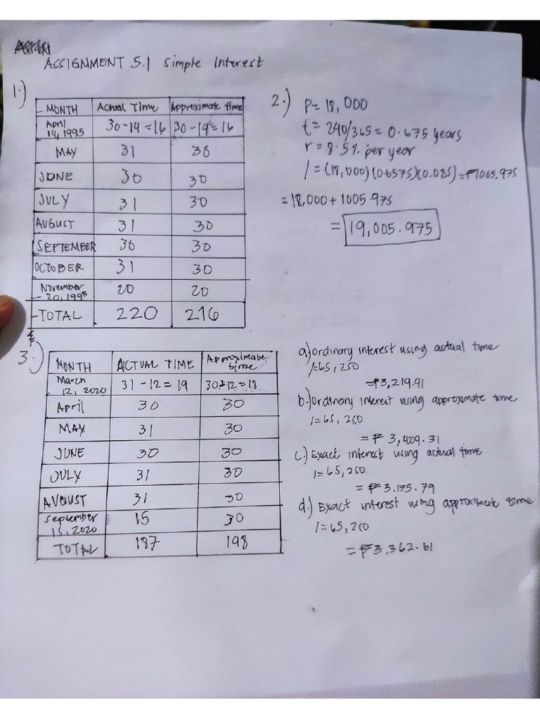 Assignment 5.1 Simple Interest | PDF