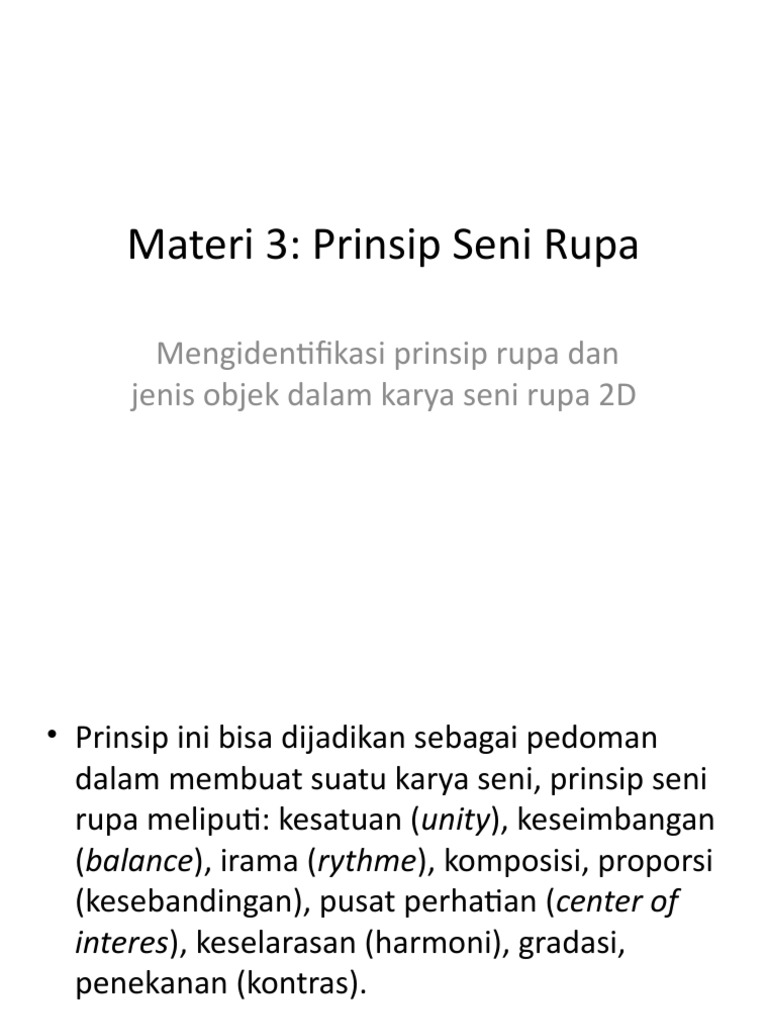 Materi 3 Prinsip Seni Rupa Pdf