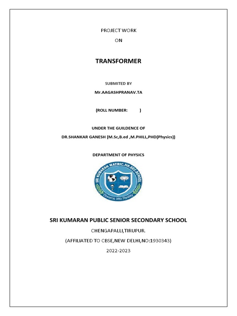 Physics Project Work | PDF