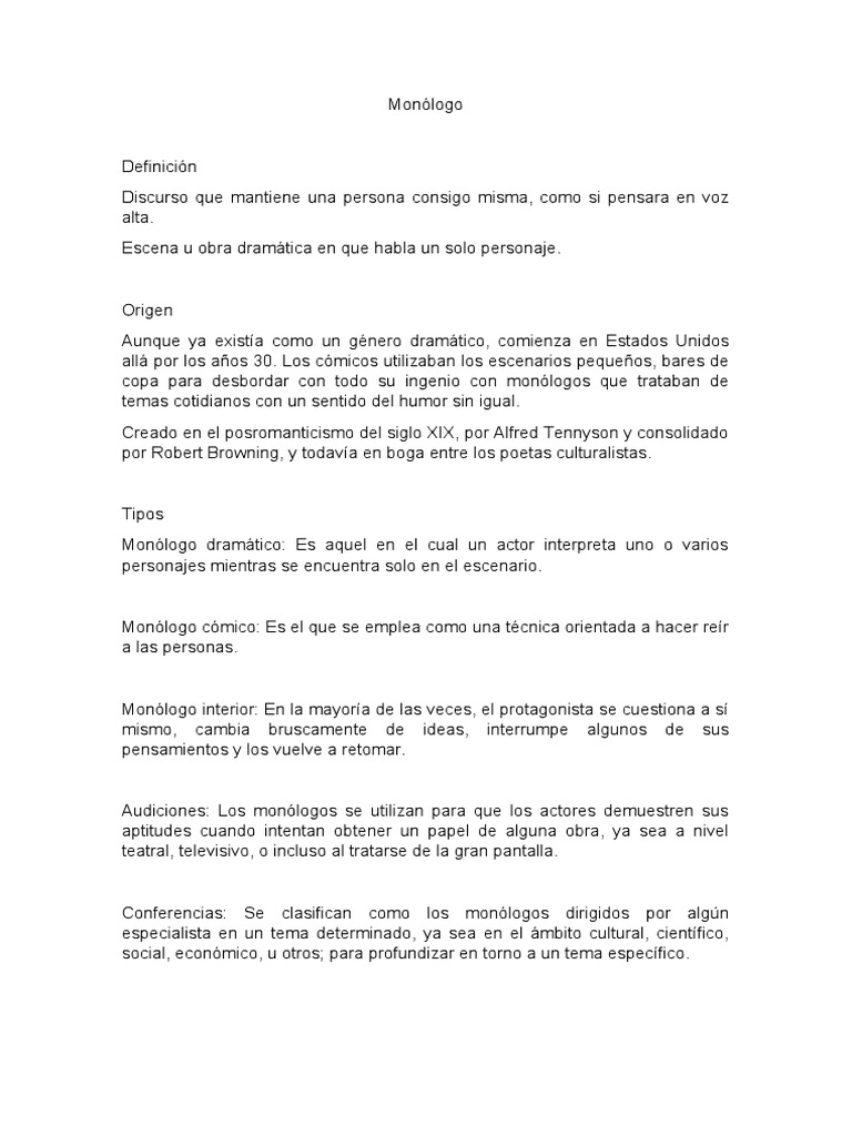 Monólogo | PDF | Monólogo