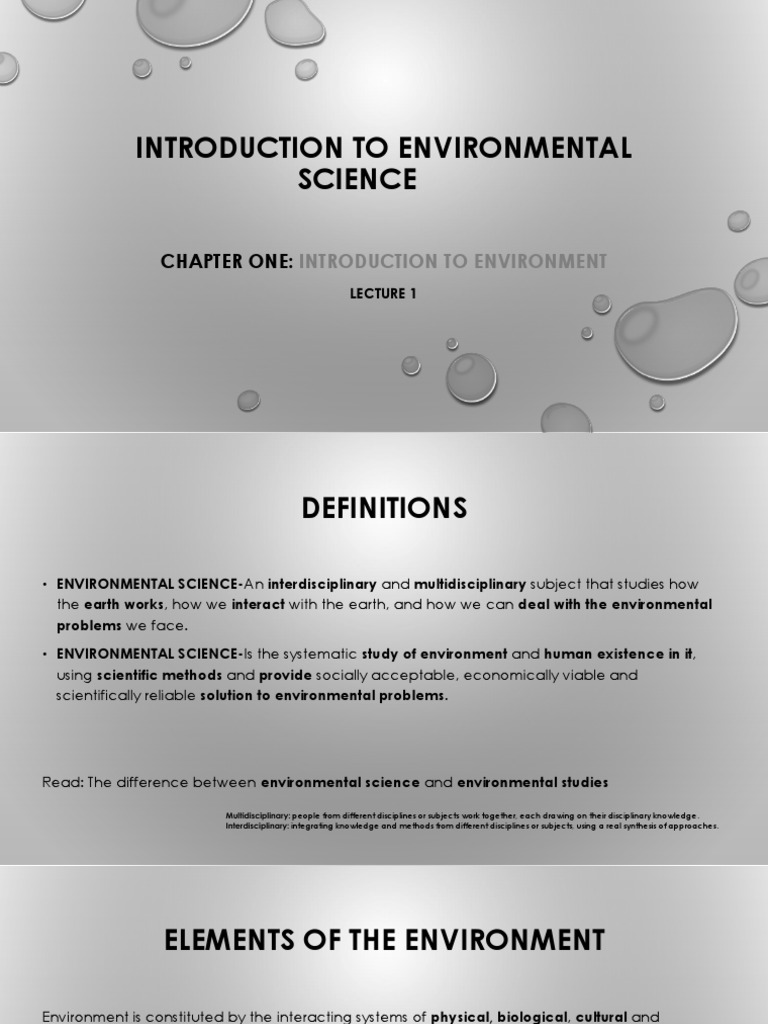 Introduction To Environmental Science LEC 1 | PDF | Atmosphere Of Earth | Earth