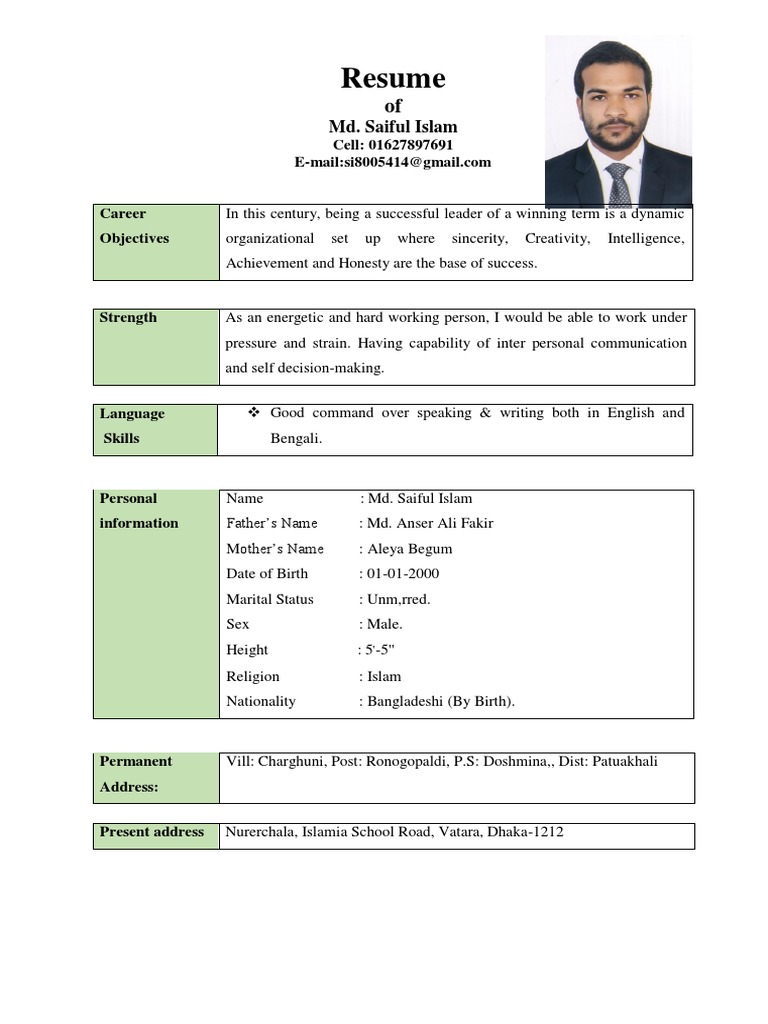 Resume: Md. Saiful Islam | PDF