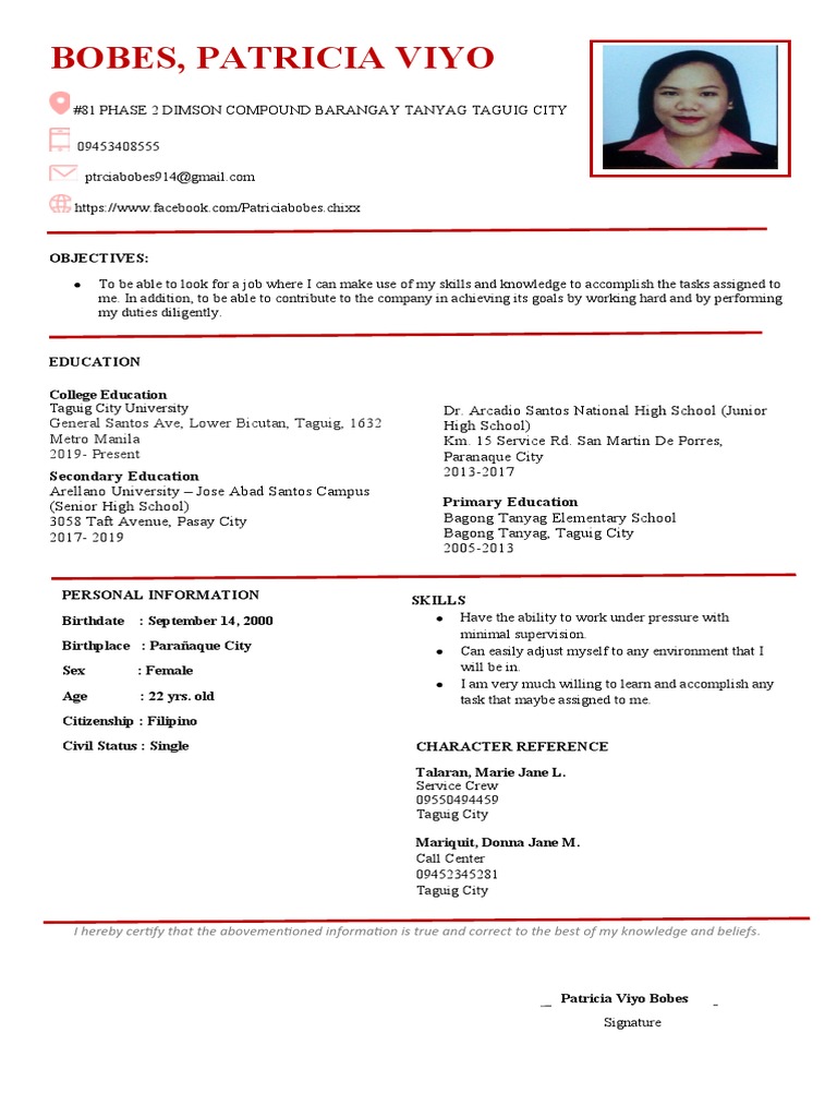 Bobes Ojt Resume | PDF | Cognitive Science | Behavior Modification