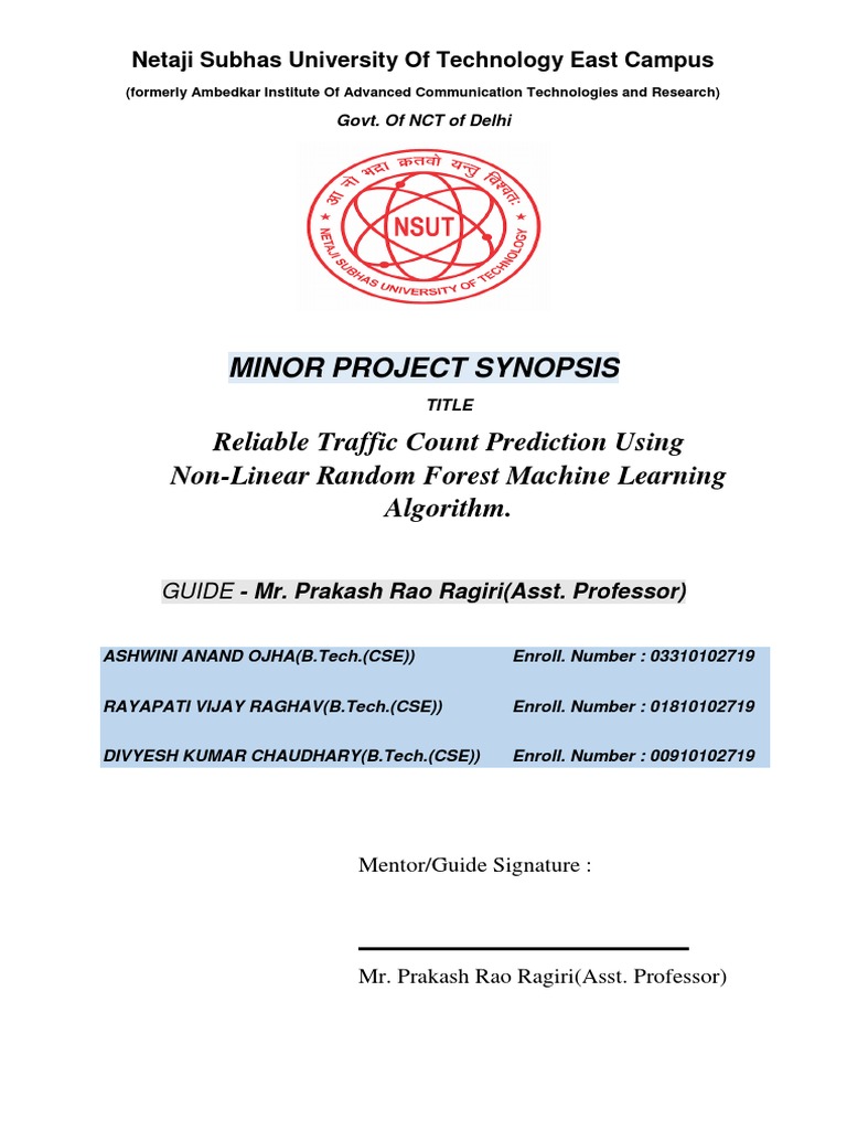 Final Synopsis Minor Project | PDF | Machine Learning | Systems Science