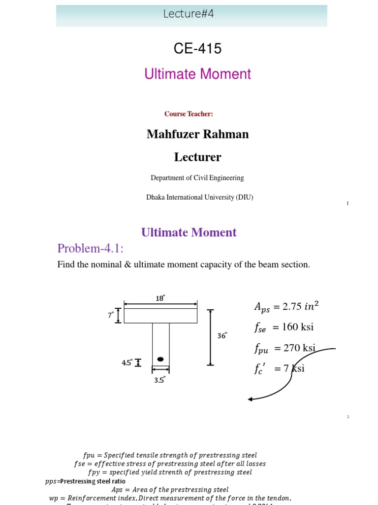 Ultimate Moment Calculation | PDF | Structural Engineering | Solid ...