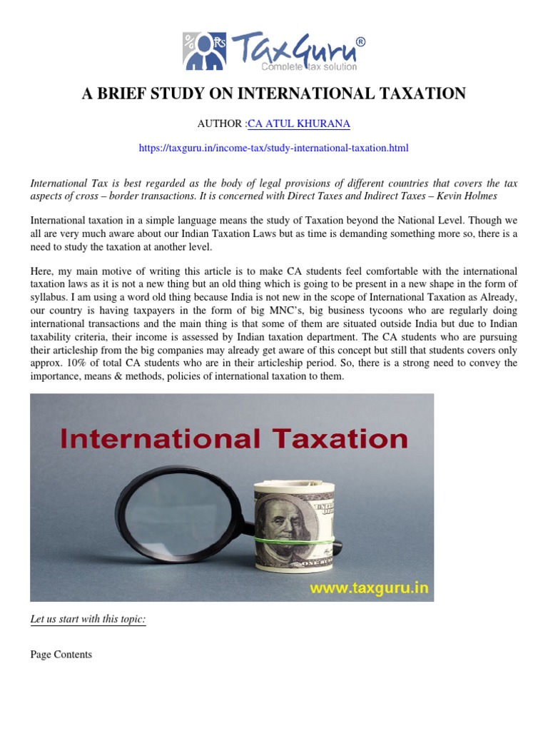 Understanding International Taxation Basics | PDF | Taxes | Tax Treaty