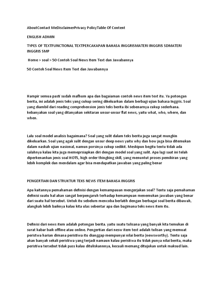 Contoh News Item | PDF