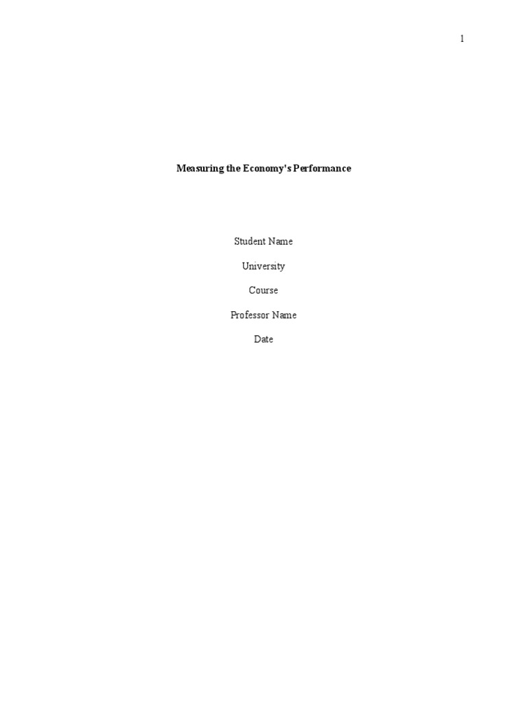 Measuring The Economy's Performance | PDF | Cost Of Living | Gross ...