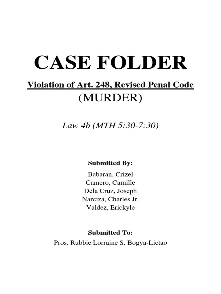Case Folder-Murder | PDF | Crime Scene | Affidavit