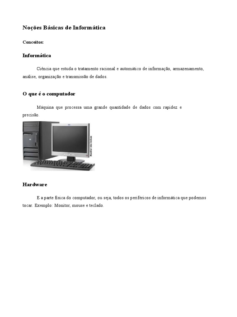 Noções Básicas de Informática: Uma Introdução aos Conceitos ... Noções Básicas de Informática: Uma Introdução aos Conceitos ...