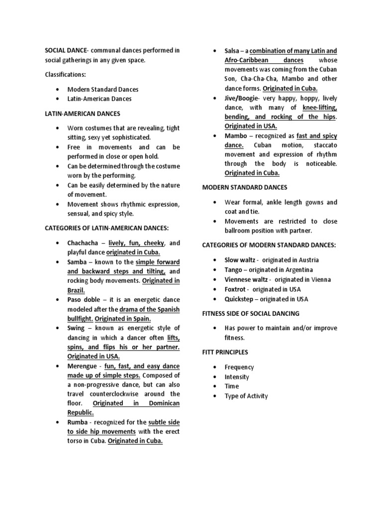 Pe Reviewer Social Dance | PDF | Dances | Partner Dance