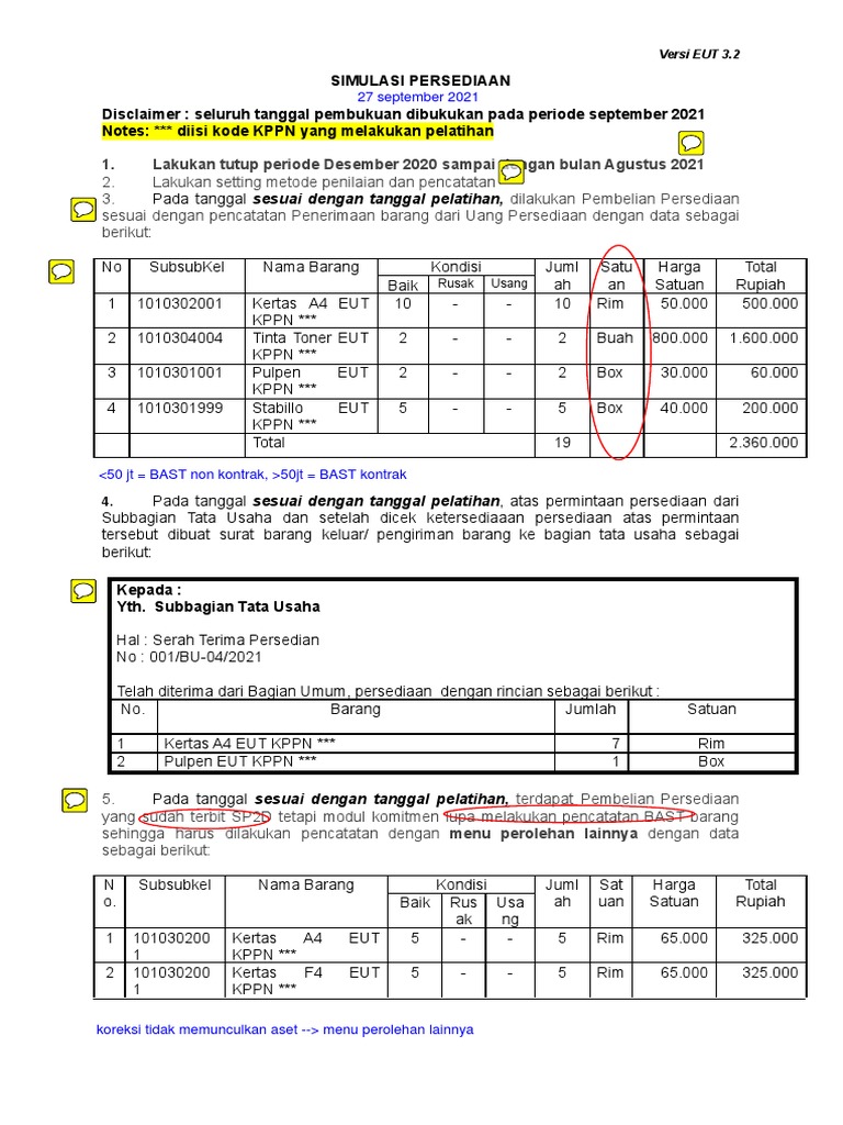 0 Soal Simulasi Eut Pelaporan | PDF | Pengelolaan Keuangan & Uang