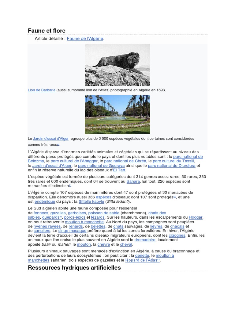 Faune Et Flore ALGERIE | PDF | Organismes