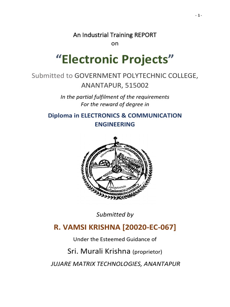 Electronics Diploma Training Report | PDF | Arduino | Automation